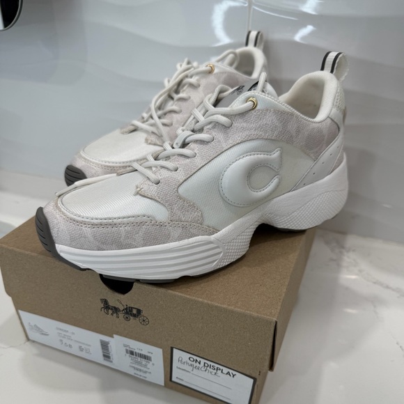 Coach | Shoes | Coach Womens Cream And White Sneakers | Poshmark